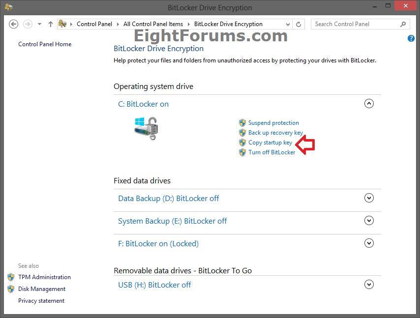 Bitlocker Startup Key Copy For Os Drive In Windows 8 Windows 8 Help Forums