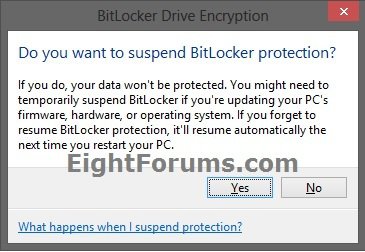 BitLocker Protection - Suspend or Resume in Windows 8 | Windows 8 Help ...