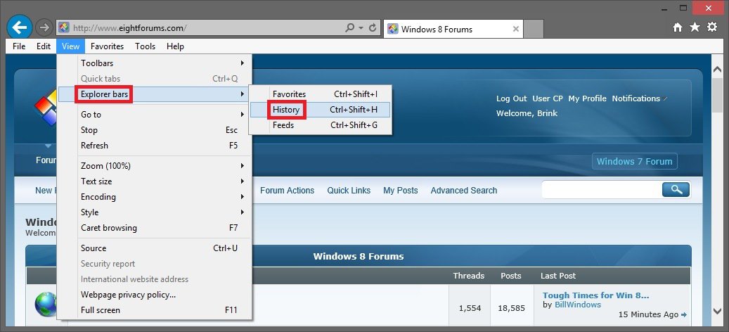 Internet Explorer History - View | Windows 8 Help Forums