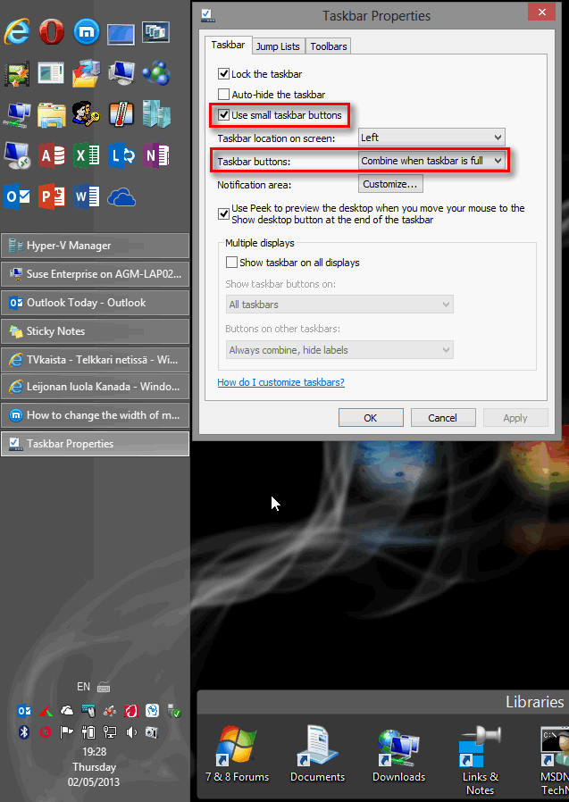 How to change the width of minimized taskbar icons | Windows 8 Help Forums