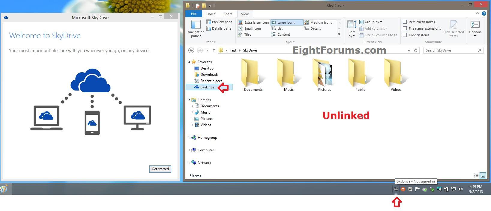 OneDrive Desktop App - Unlink OneDrive on your Windows PC | Windows 8 ...