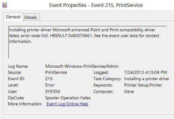 PrintService errors after Repair install and first updates | Windows 8 ...