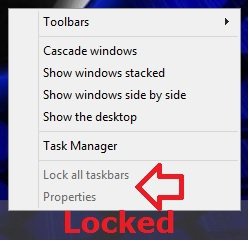 Taskbar Settings - Lock or Unlock in Windows 8 | Windows 8 Help Forums