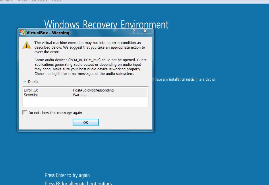 Windows 8 Error Message