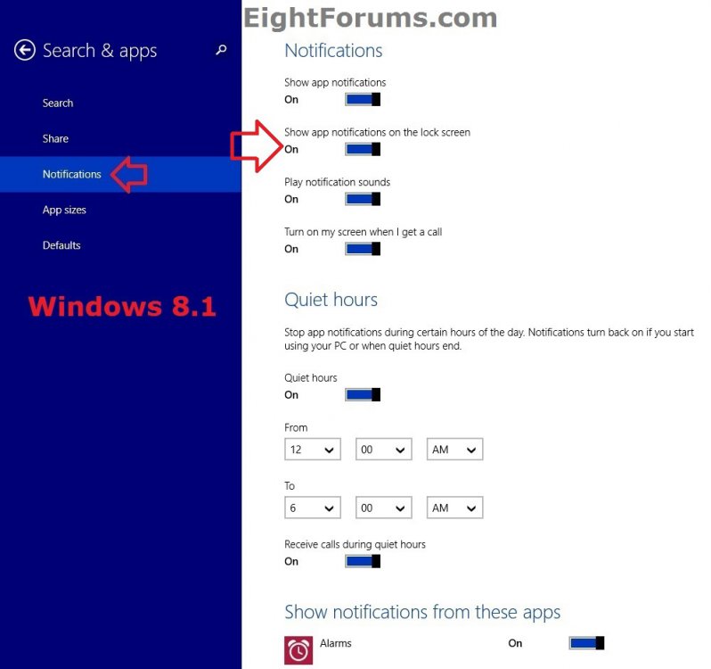 Lock Screen App Notifications - Turn On/Off in Windows 8 | Windows 8 ...