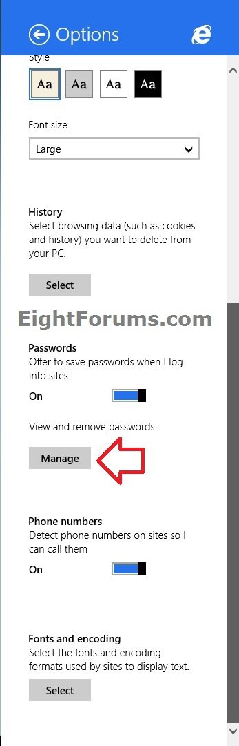 Internet Explorer 11 Stored Passwords - View and Remove | Windows 8 ...