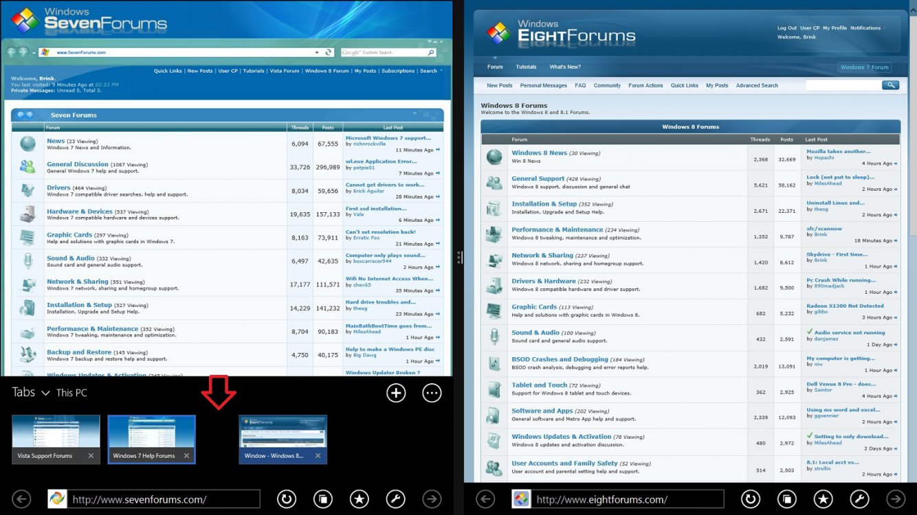 IE11 Modern - Open Tab in New Window Side by Side | Windows 8 Help Forums