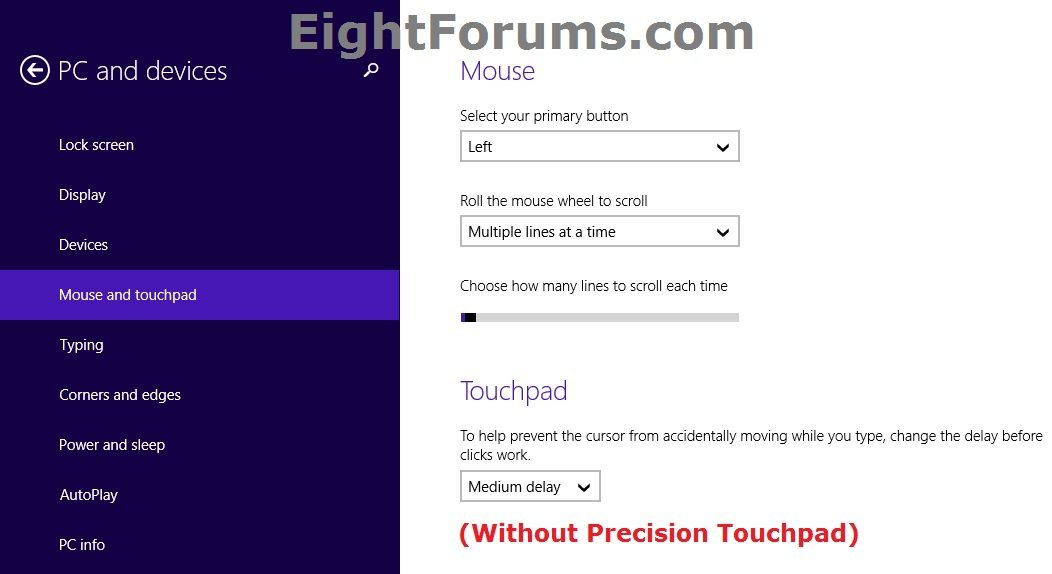 Mouse and Touchpad PC settings Shortcut - Create | Windows 8 Help Forums