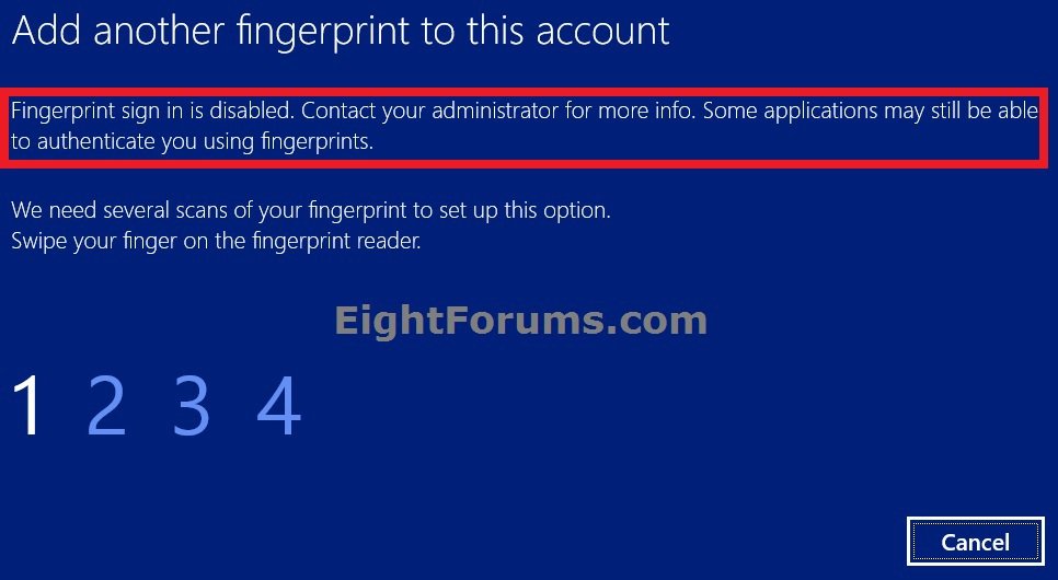 Biometrics Sign-in for Users - Disable in Windows 8.1 | Windows 8 Help ...