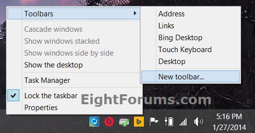 Taskbar Toolbars - Add or Remove in Windows 8 | Windows 8 Help Forums