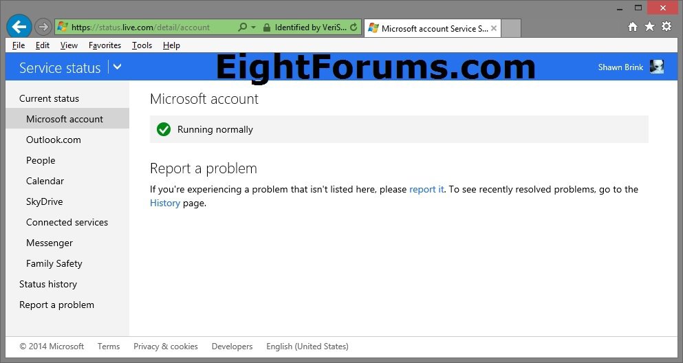 Microsoft Services - Check Status | Windows 8 Help Forums