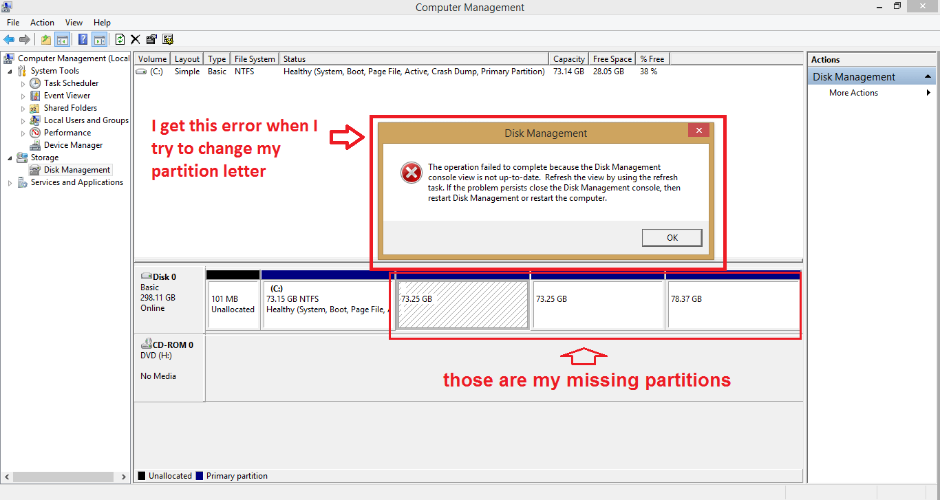 How do i recover missing partitions | Windows 8 Help Forums