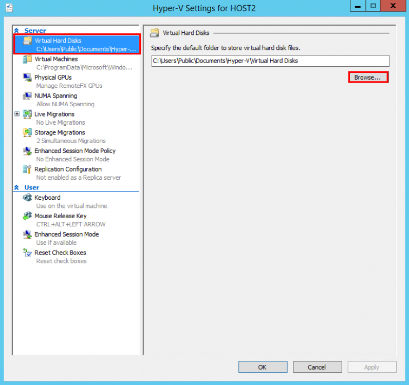 Hyper V Change Default Virtual Hard Disk Location Windows 8 Help Forums