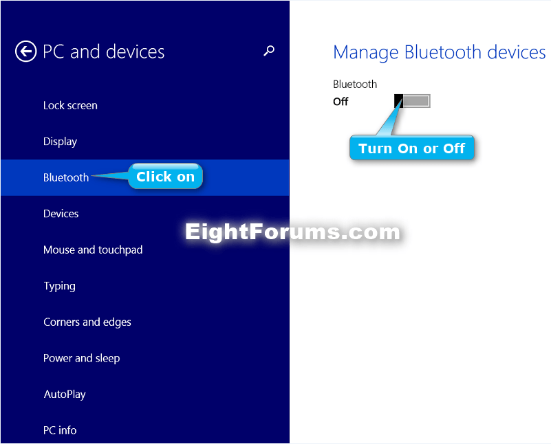 Bluetooth - Turn On or Off in Windows 8 | Windows 8 Help Forums
