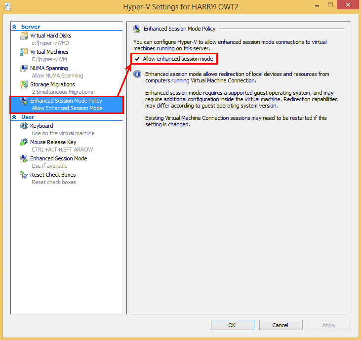 Hyper-V Enhanced Session Mode - Turn On or Off | Windows 8 Help Forums