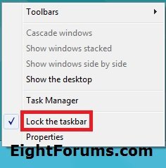 Taskbar - Lock or Unlock in Windows 8 | Windows 8 Help Forums