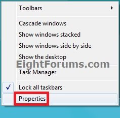 Taskbar - Hide or Show on Multiple Displays in Windows 8 | Windows 8 ...