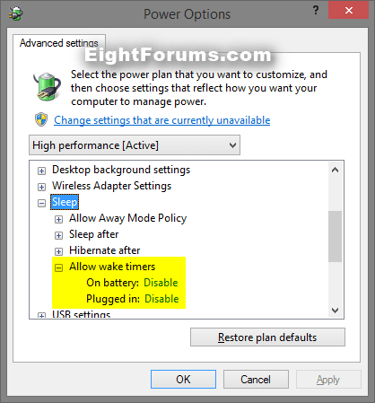 Power Options - Add or Remove "Allow wake timers" | Windows 8 Help Forums