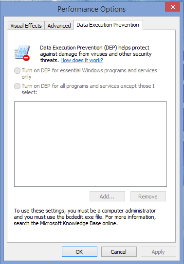 Solved - How do I change the settings for DEP? | Windows 8 Help Forums