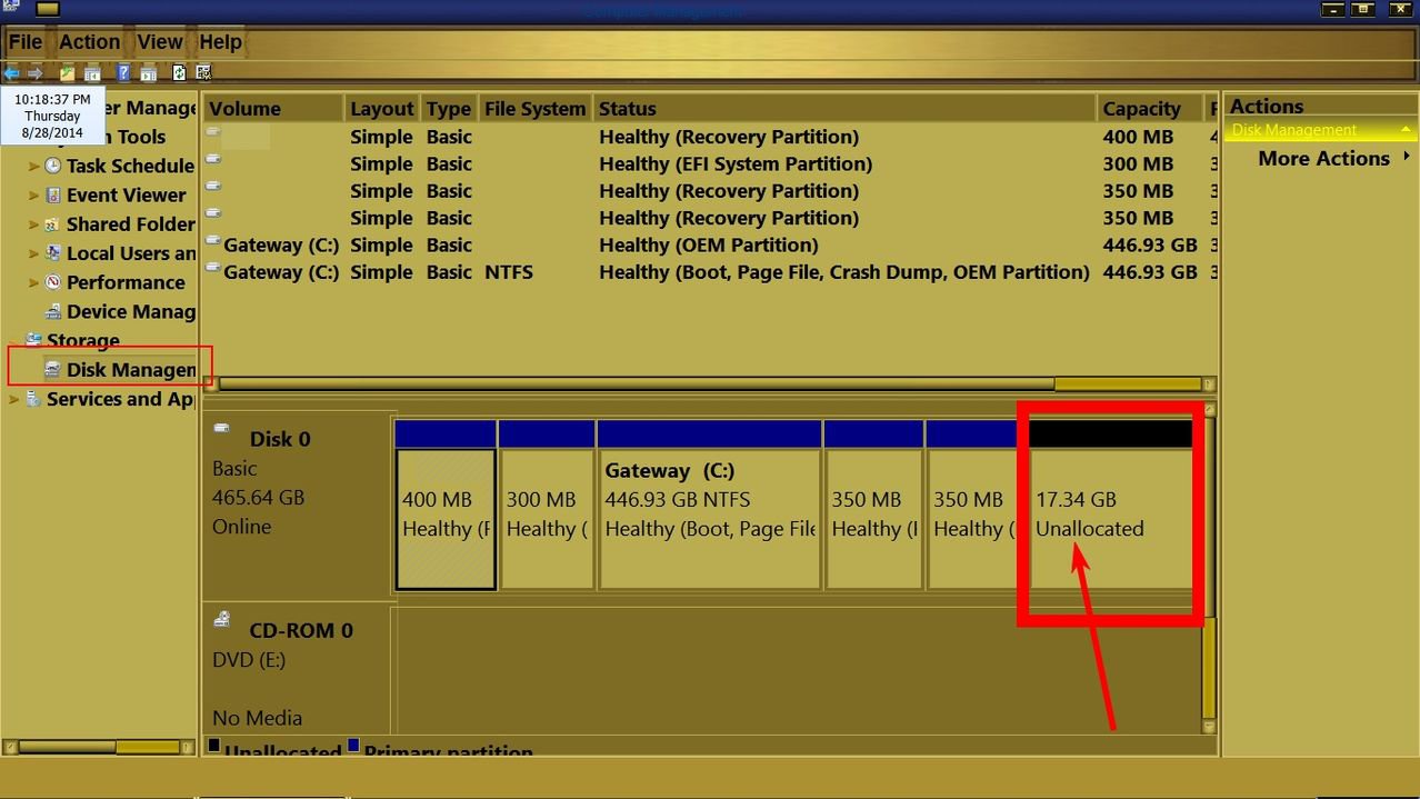 Unallocated space ? | Windows 8 Help Forums