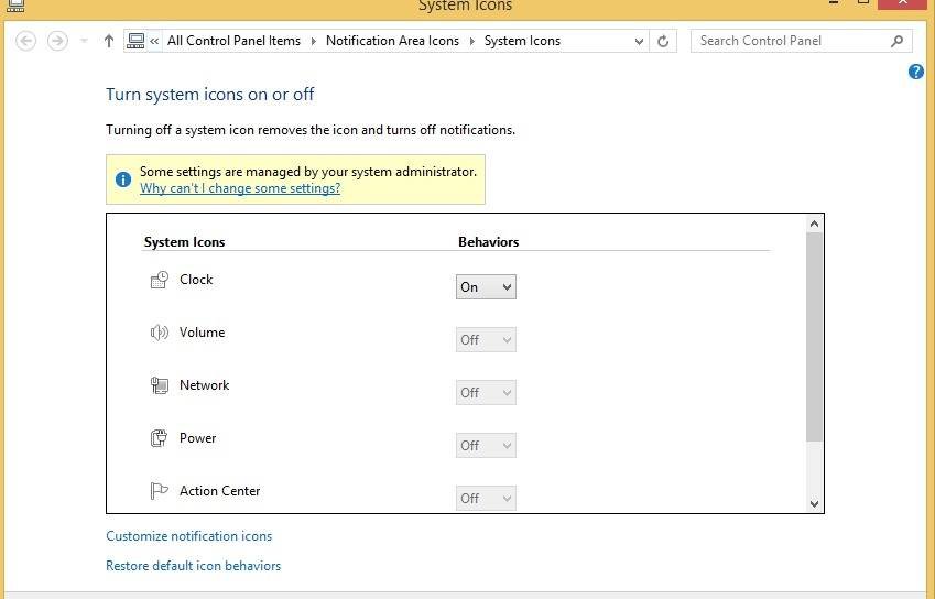 notification icon option is greyed out | Windows 8 Help Forums