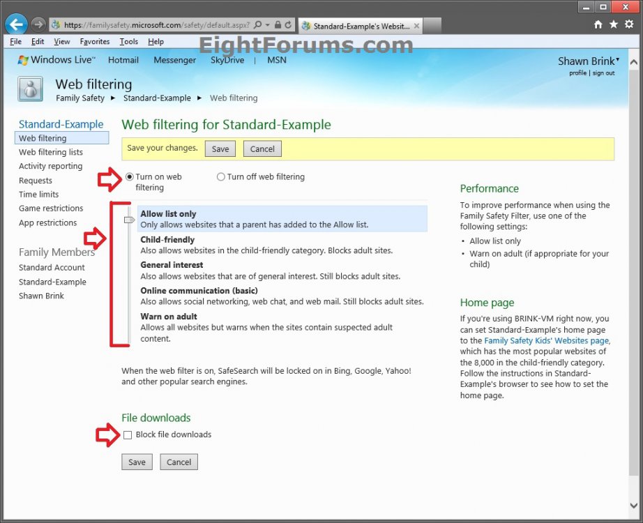 Family Safety Web Filtering - Set and Manage in Windows 8 | Windows 8 ... Family Safety Web Filtering - Set and Manage in Windows 8 | Windows 8 ...