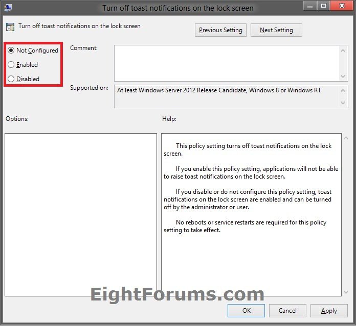 Toast Notifications on Lock Screen - Enable or Disable in Windows 8 | Windows 8 Help Forums
