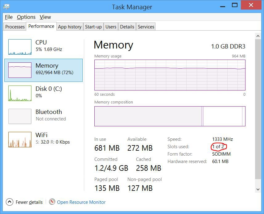 Sodimm ram slots 1 of 2 | Windows 8 Help Forums