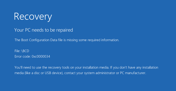 Solved - Boot error: Recover from invalid BCD (Help!) | Windows 8 Help Forums