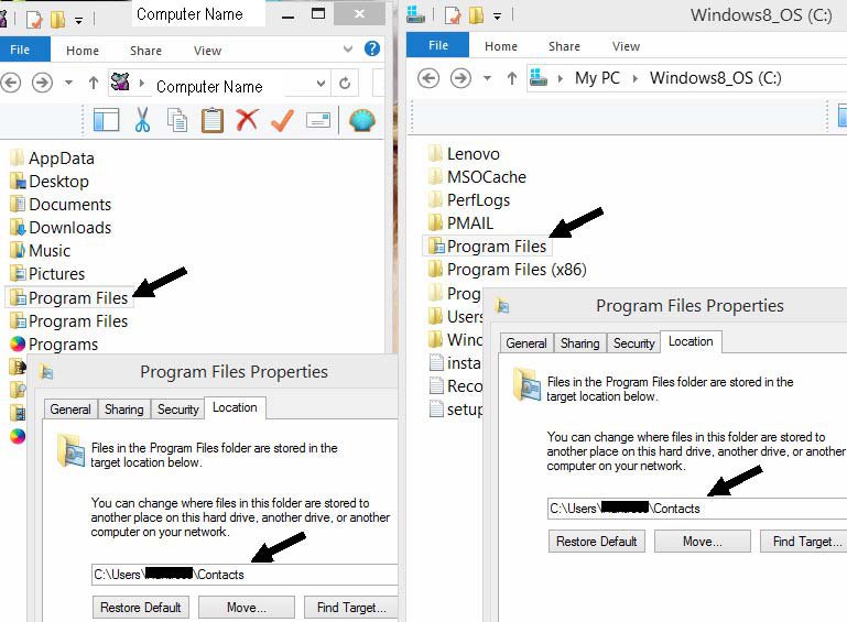 Solved Help Folder Redirect Moved My Program Files To Wrong Spot Windows 8 Help Forums