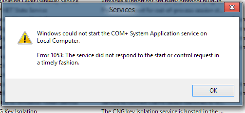 ComSysApp times out in 1/50th sec. | Windows 8 Help Forums