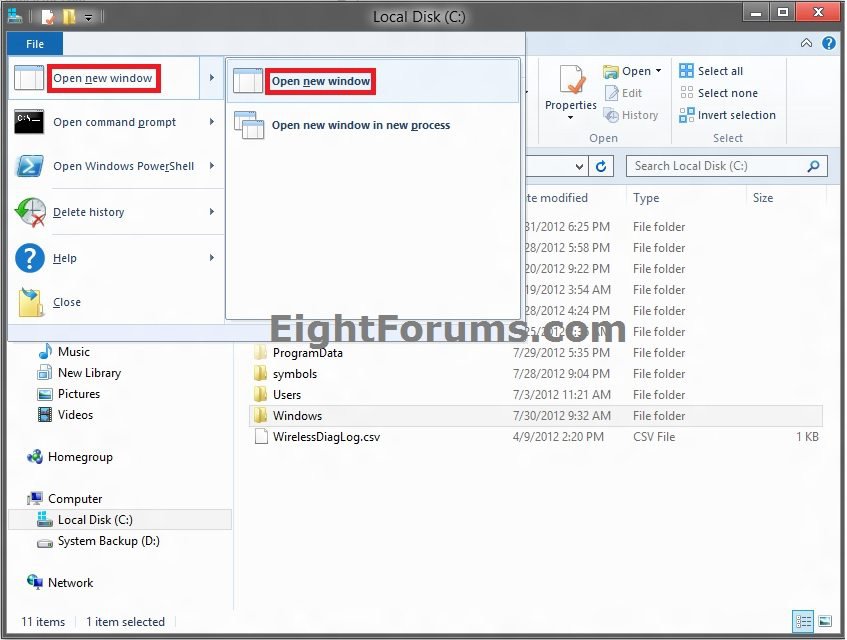Folder - Open in Same or New Window in Windows 8 | Windows 8 Help Forums
