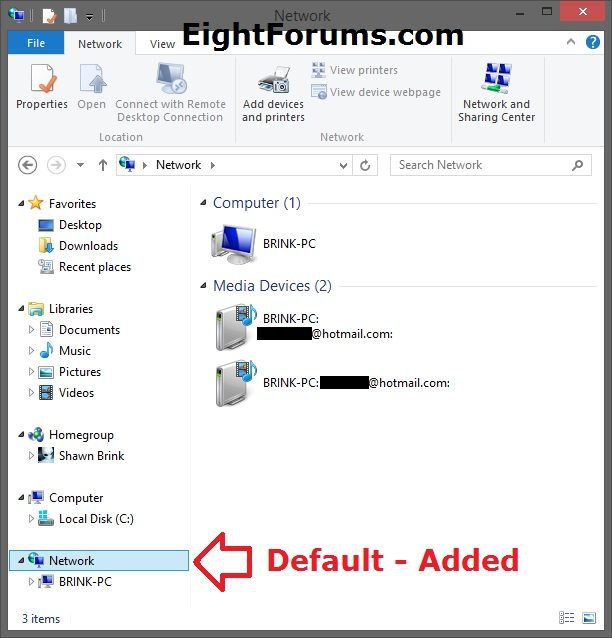 Network - Add or Remove from Navigation Pane in Windows 8 Explorer ...