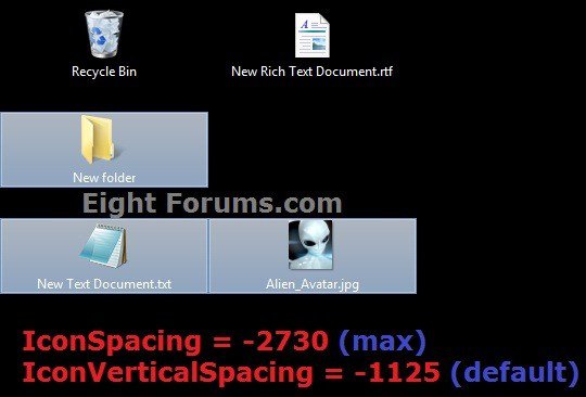 Desktop Icons - Change Horizontal and Vertical Spacing in Windows 8 ...