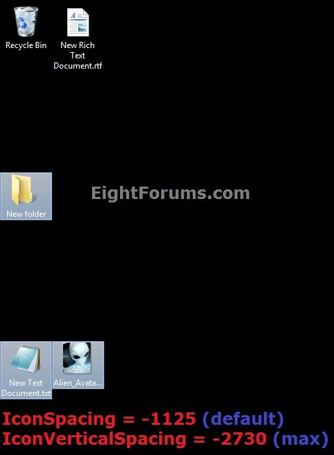 Desktop Icons - Change Horizontal and Vertical Spacing in Windows 8 ...