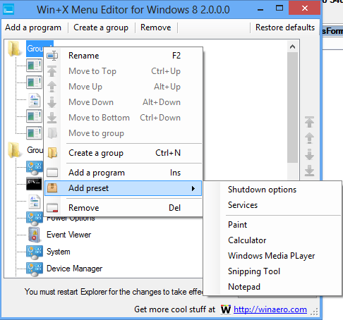 Power User Tasks Menu (Win + X) - Edit in Windows 8 | Windows 8 Help Forums