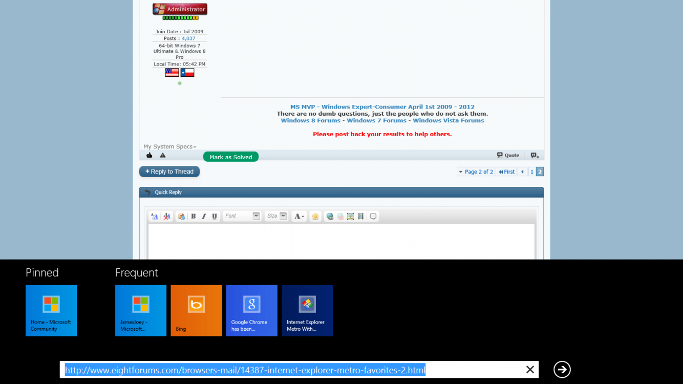 Internet Explorer Metro With Favorites Windows 8 Help Forums