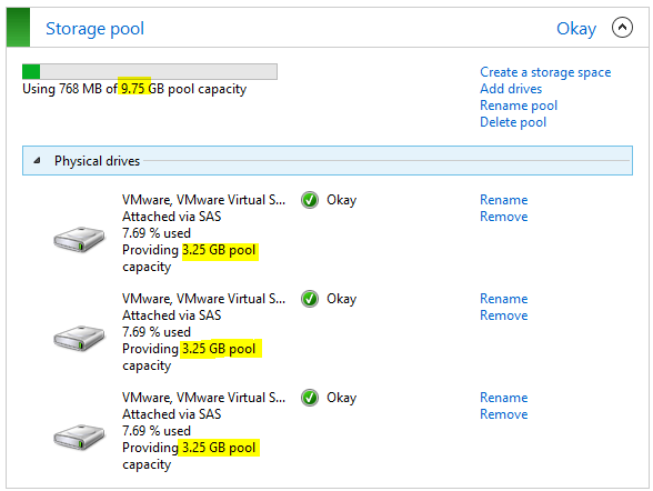 Confused on Storage Spaces with Parity and free space | Windows 8 Help ...